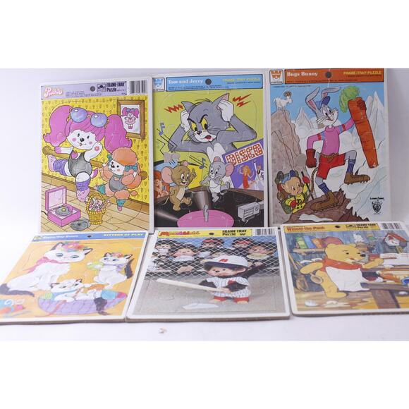 Accents | Vintage Frametray Puzzles Set Of 6 Poochie Tom And Jerry Bugs ...